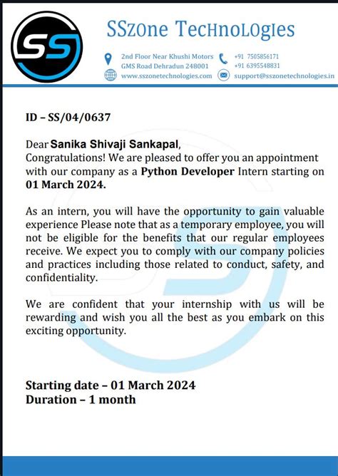 sanika sankapal on linkedin sszone sszonetechnologies internship