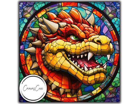 Stained Glass King Bowser Png Sublimation Digital Download Etsy Australia
