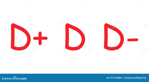 Set Of Grade Result D Hand Drawn Icon In Red Color Stock Illustration