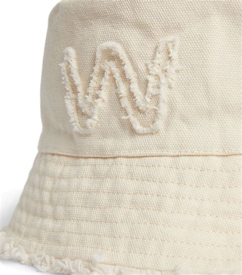 Womens Weekend Max Mara White Fringed Monogram Bucket Hat Harrods Us
