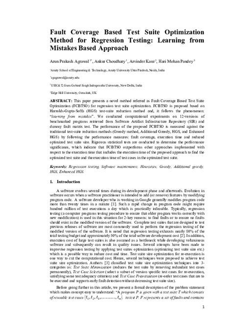 Doc Fault Coverage Based Test Suite Optimization Method For