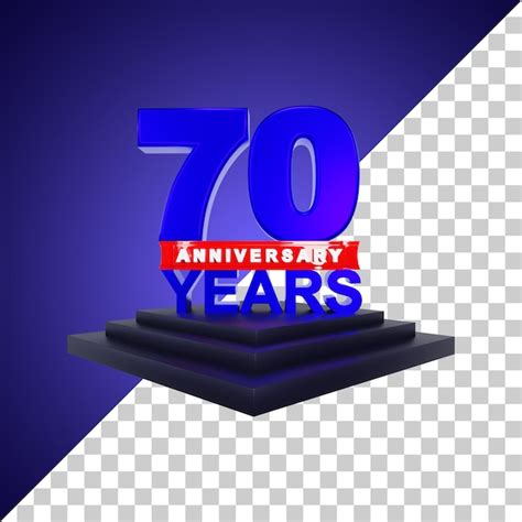 Premium Psd Congratulation 70 Year Anniversary 3d Illustration