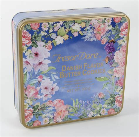 Сладкое сухое печенье ассорти с шоколадом на сливочном масле 300 гр цветы жестяная коробка