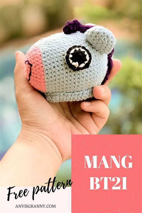 BT BTS Amigurumi Patrón de ganchillo gratis Artesanías de la abuela de Anvi Crochet Keychain