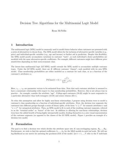 pdf decision tree algorithms for the multinomial logit modelpeople