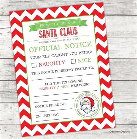 Elf On The Shelf Naughty Or Nice List Free Printable