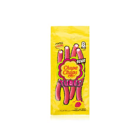 Chupa Chups sour tubes strawberry 8 pack 80g - Waitrose UAE & Partners