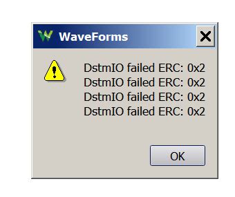 Electronics Explorer Error Message DstmIO Failed ERC X At Startup Test And Measurement