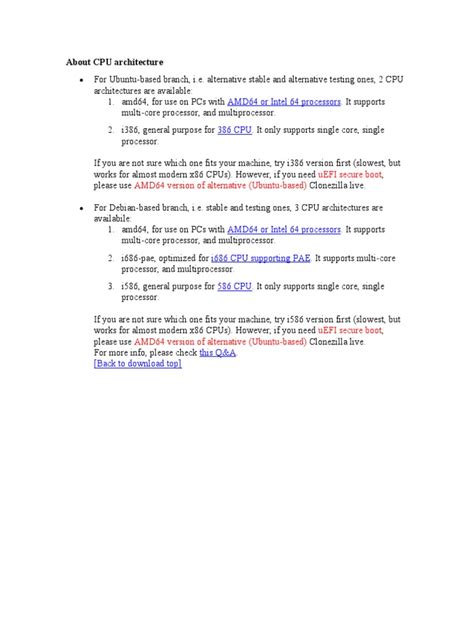 About Cpu Architecture Clonezilla Pdf