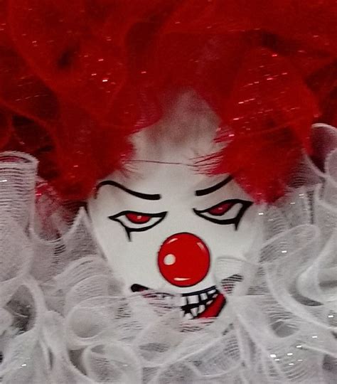 Pennywise It Clown Halloween Door Wreath Front Door Wreath Etsy