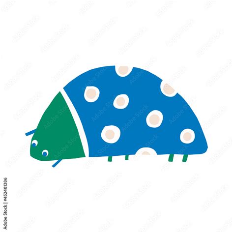 Whimsical Cute Doodle Bug Shape Motif Modern Trendy Minimalist Style
