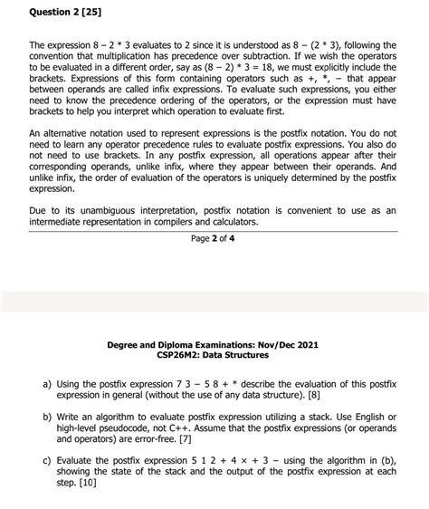 Solved The Expression 8−2∗3 Evaluates To 2 Since It Is