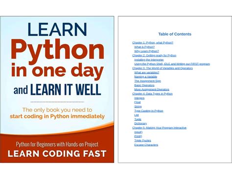 Learn Python In One Day And Learn It Well Python For Beginners Table Of Contents Chapter