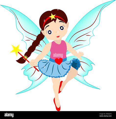 Hada de dibujos animados aislado sobre fondo blanco Imagen Vector de ...