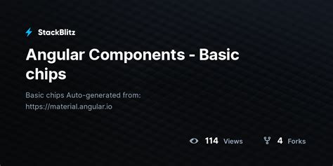 Angular Components Basic Chips StackBlitz
