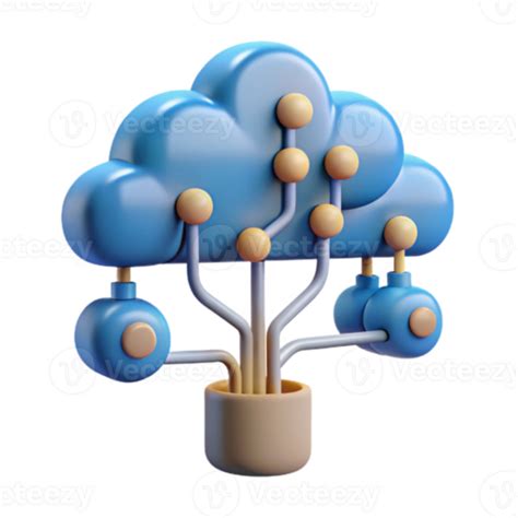 Illustration Cloud Computing Network Tree 55664046 Png