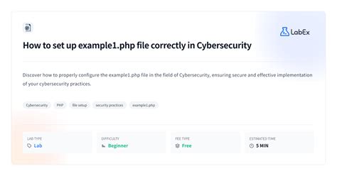 how to set up example1 php file correctly in cybersecurity labex