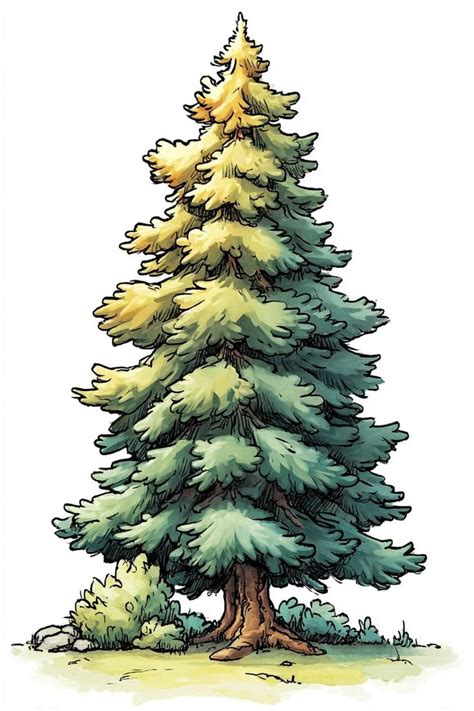 Tree Brushes Stamps Tree Color Pencil Drawing How To Draw Tree With