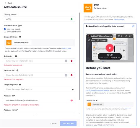 getting started with aws dashboards squaredup