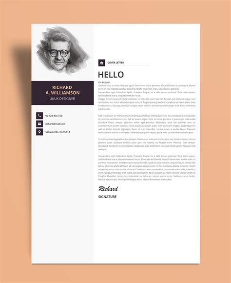 Creative Professional Resume Cv Design Template With Cover Letter Psd