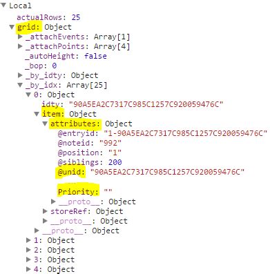 Dojox Grid Datagrid How To Return Values Of An Editable Column In A Dojo Datagrid On An Xpage
