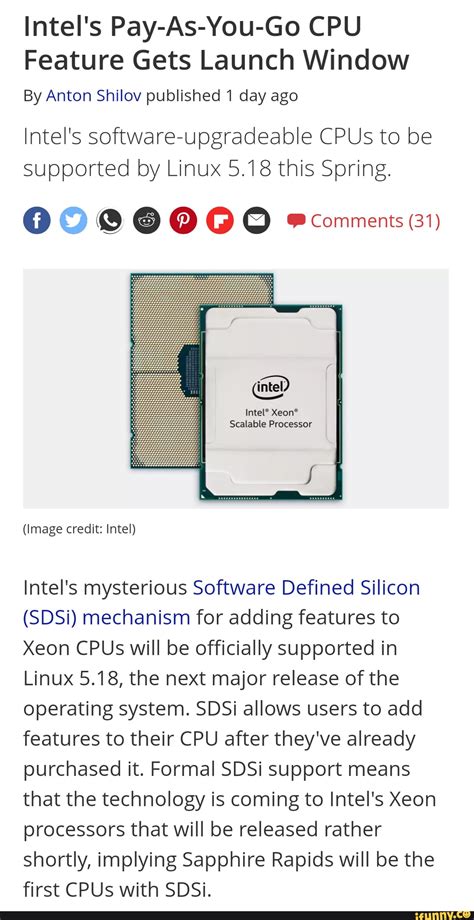 Intel S Pay As You Go Cpu Feature Gets Launch Window By Anton Shilov