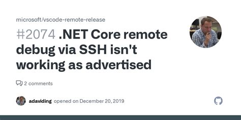 Net Core Remote Debug Via Ssh Isn T Working As Advertised Issue