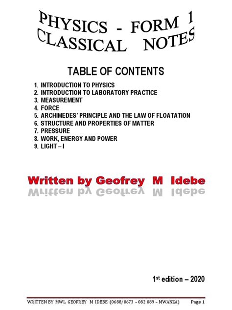 Idebe Physics From 1 Pdf Density Volume