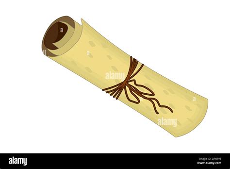 Papierrolle Vintage Papier Blatt Scroll Cartoon Pergament Papyrus