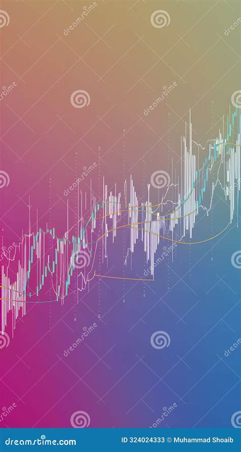 Color Coded Line Graph On Gradient Pink Blue Background Depicting Data