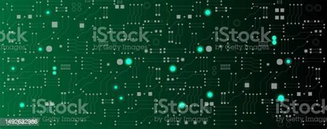緑の回路電子または電気線と円工学技術のコンセプトベクター画像の背景 Hud表示のベクターアート素材や画像を多数ご用意 Hud表示