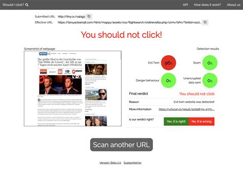 Should I Click A Machine Learning Based Tool To Analyze If A Url Is