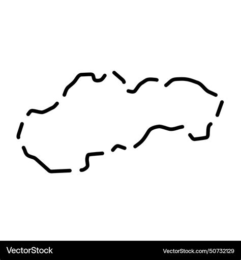 Slovakia Simplified Broken Outline Map Royalty Free Vector