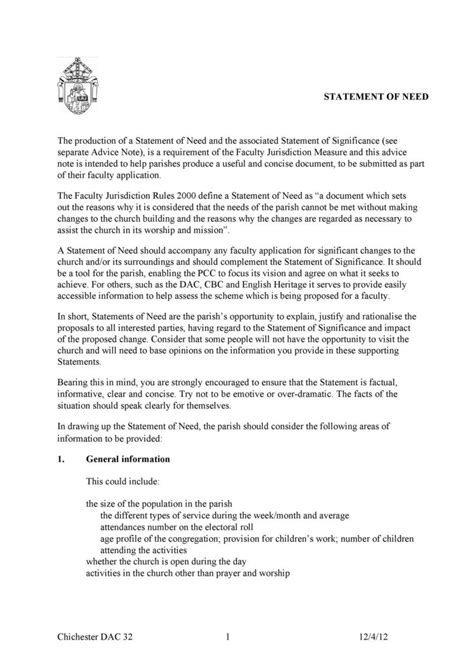 50 Effective Statement Of Need Templates And Examples Templatelab