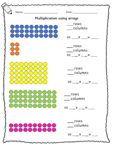 Year 3 Arrays Counting In 2s 5s 10s 3s And 4s Multiplication Beginners Scaffolded
