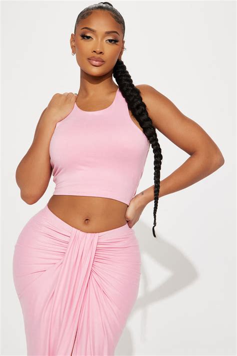 Lanie Maxi Skirt Set Pink Fashion Nova