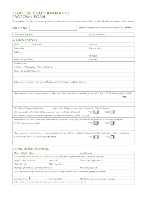 Fillable Online Proposal Form Rsa Group Fax Email Print Pdffiller