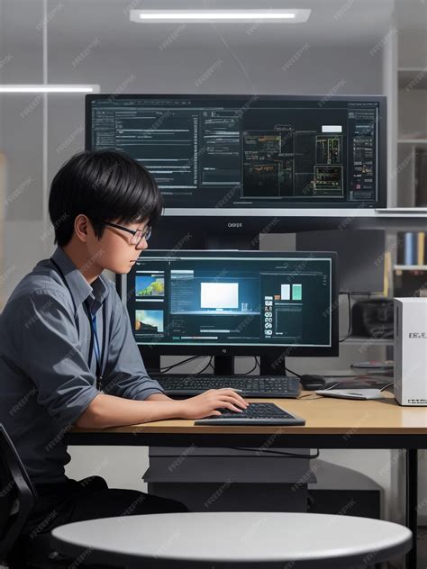 premium photo developer programmer working on coding program software