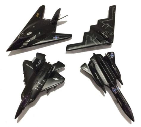 Diecast Usaf Stealth Fighter Jet Airplane Set Sr 71 B 2 F 117 F 22