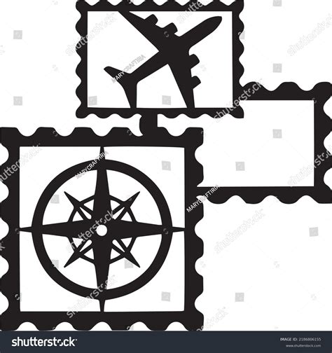 Stamps Vector Clip Art Black White Stock Vector Royalty Free