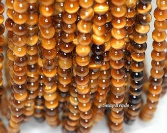 8mm Yellow Tiger Eye Gemstone Grade AA Round Loose Beads 15 5 Etsy