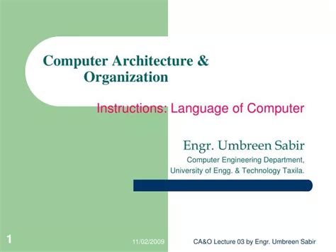 Ppt Computer Architecture Organization Powerpoint Presentation Id