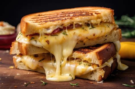 Premium Photo Toasted Sandwich With Melting Cheese And Fillings