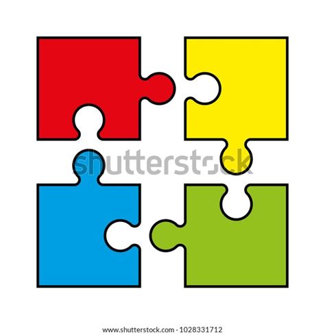 Background Four Piece Puzzle Pattern Abstrect 库存矢量图（免版税）1028331712