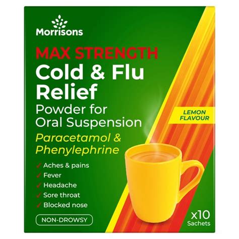 Morrisons Morrisons Max Strength Lemon Cold And Flu Relief Sachets