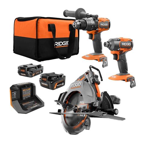 Ridgid 18v Brushless Cordless 3 Tool Combo Kit W Hammer Drill Impact
