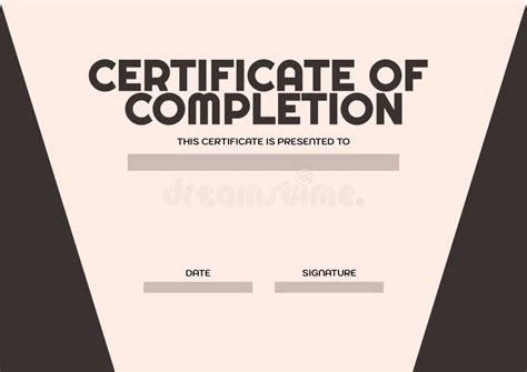 Certificate Of Completion Text In Black Holding Space For Name Date And Signature On Beige