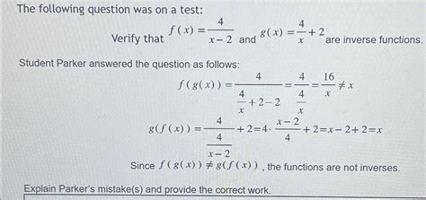 solved the following question was on a test nverify that