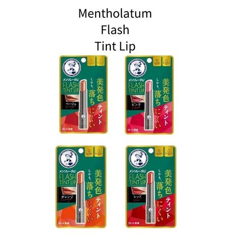 Rohto Mentholatum Flash Tint Lip Balm Spf26 Pa Redbeigepinkorange 2g