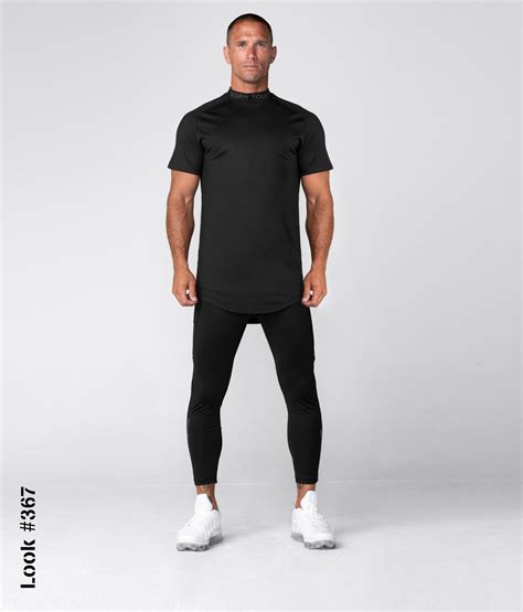 Born Tough Mock Neck Short Sleeve Compression Black Gym Workout Shirt